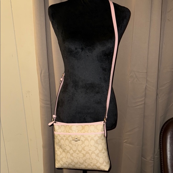 Coach | Bags | Coach Beige And Pink Crossbody Bag | Poshmark
